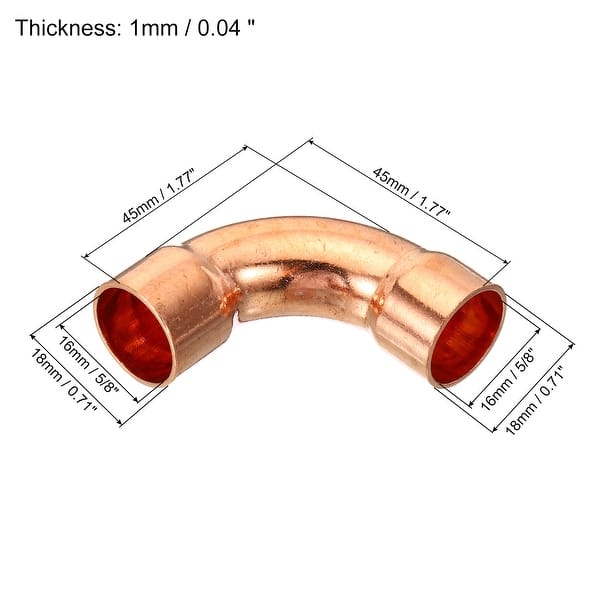 3x 5/8" Elbow Copper Pipe Fitting 90 degree Welding Plumbing Connector ...