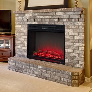 Kinbor 28 inch Electric Fireplace with Heater Wall Mounted&Recessed ...