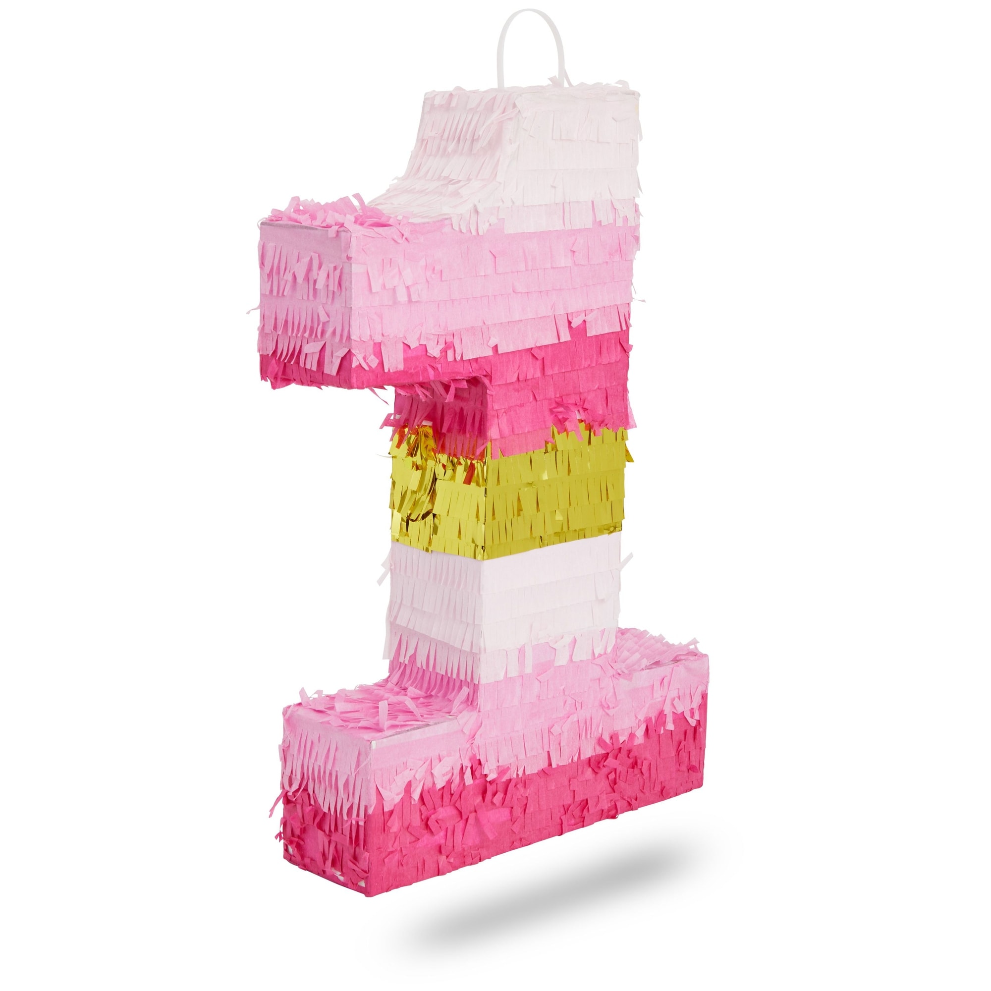 Small Floral Number 1 Pinata with Gold Foil + Pull Strings for Girls ...