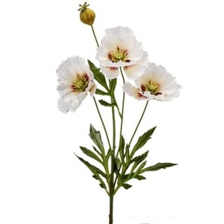 Cream Poppy Spray X3 With Bud Artificial Flower - Bed Bath & Beyond ...