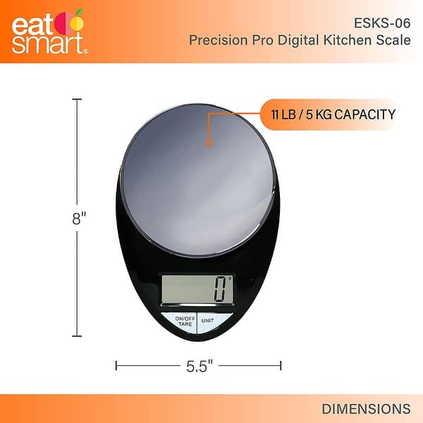 EatSmart Precision Pro Digital Kitchen Scale - 8.5" x 6.25" x 2" - Bed ...