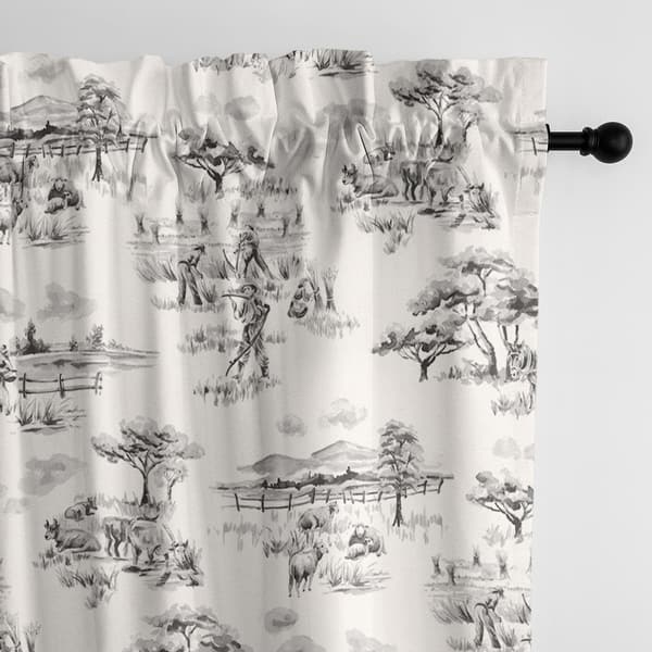 6ix Tailors Fine Linens Auclair Gray Pole Top Drapery Panel Pair - N/A ...