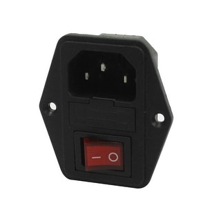 SS-8B-3 AC250V 10A Panel IEC320 C14 Power Socket + Fuse Holder w Rocker ...