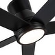 52" Black Lowe Profile Ceiling Fan with Light, Remote Control - Bed ...