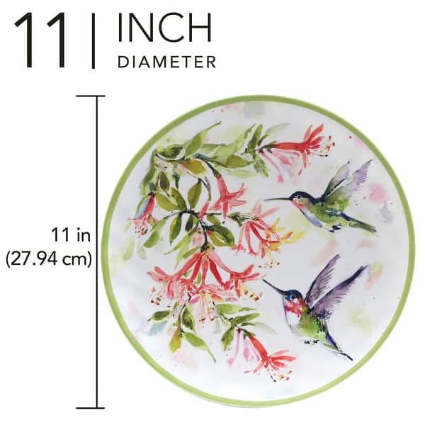 Certified International Hummingbirds Melamine 11" Dinner Plates, Set of ...