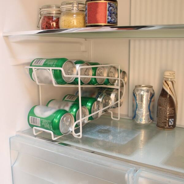 DoubleLayer Can Soda Storage Rack Shelf Fridge Organizer Kitchen Drink ...