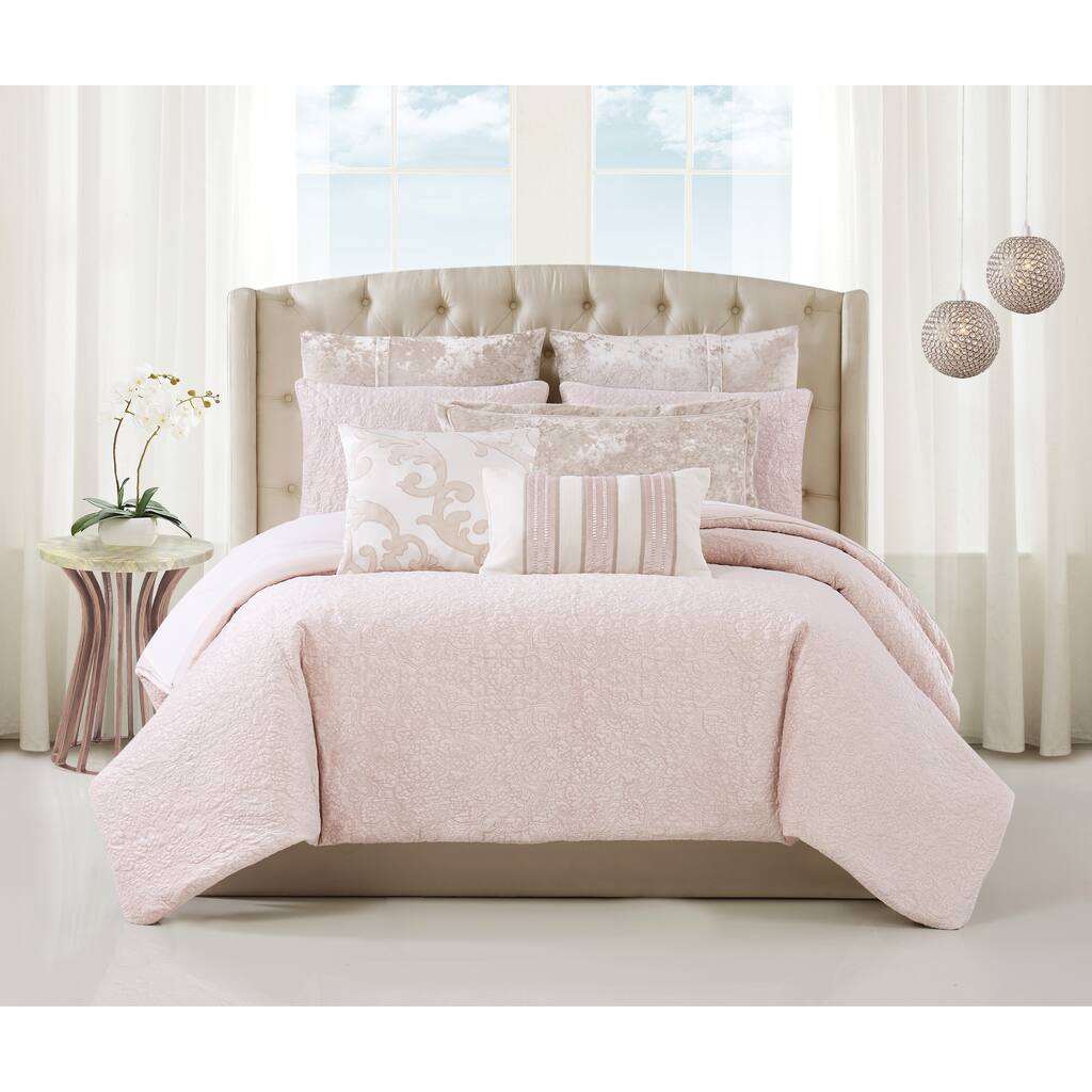 Charisma Melange Velvet 3 Piece Comforter Set - Overstock - 29966998