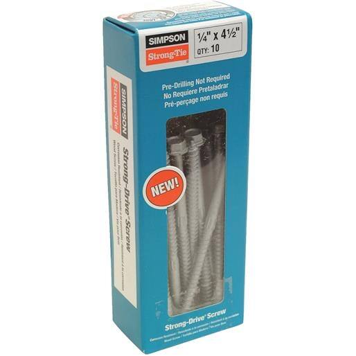Simpson Strong-Tie 10 1/4X4-1/2 Wood Screw SDS25412-R10 Unit: BOX ...
