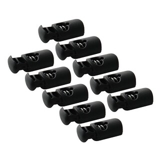 Plastic Toggle Spring Stop Single Hole String Cord Locks 10 Pcs - Black ...