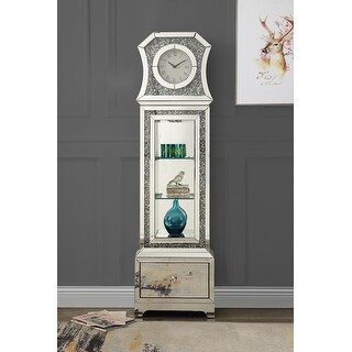 ACME Noralie LED Mirrored Grandfather Clock Acrylic Diamond Floor Clock ...