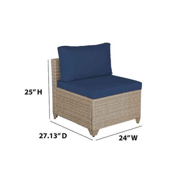 Maui 5-Piece Outdoor Conversation Set including 4 Armless Sofa Seats ...