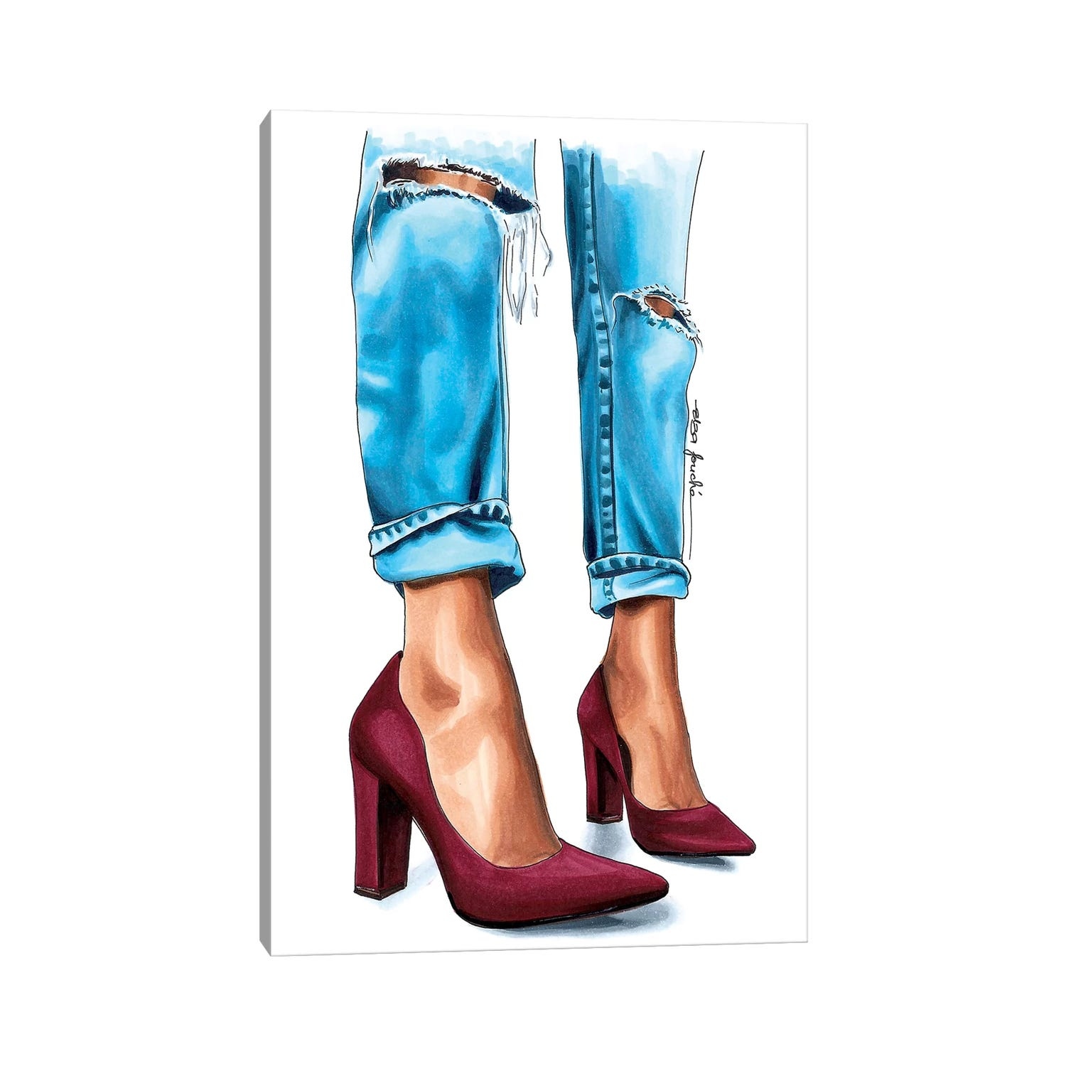 Icanvas Jeans And Heels By Elza Fouche Canvas Print Bed Bath And Beyond 34244341