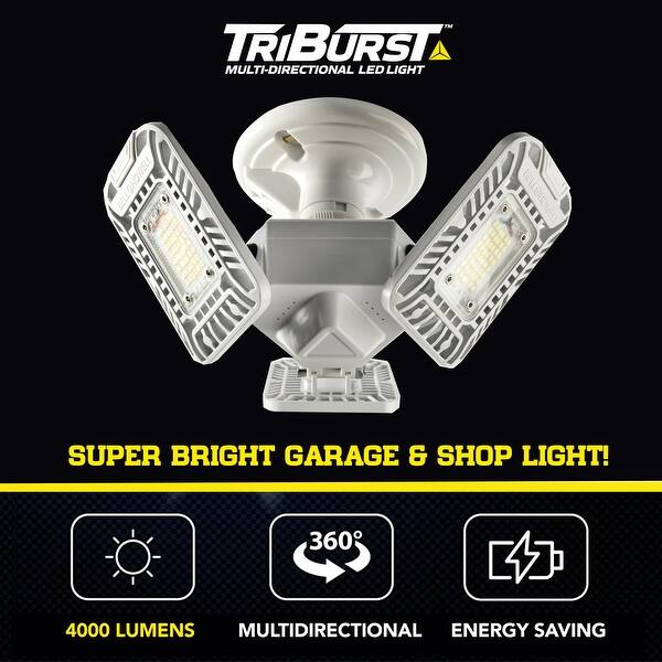 Bell + Howell TriBurst 4000 Lumens Multi-Directional LED White 3 Panel ...