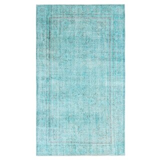 ECARPETGALLERY Hand-knotted Color Transition Aqua Wool Rug - 4'8 x 8'7 ...