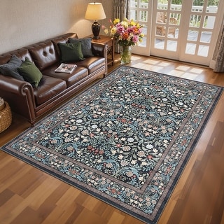 Garvee Vintage Allover Floral Print Area Rug - Bed Bath & Beyond - 43529325