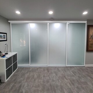 THE SLIDING DOOR COMPANY 3 Panel, Sliding Closet Doors, Frosted Glass ...