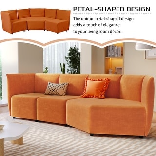 Petal-Shaped Sofa Sets Modern Orange Sectional Sofa Adjustable Back - Bed Bath & Beyond - 39066498