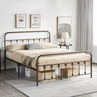 Queen Size Mattress Foundation luxurious Platform Bed Frame - Bed Bath ...
