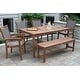 Eilaf 6 pc. Eucalyptus Dining Set with Wicker Stacking Chairs - Bed ...