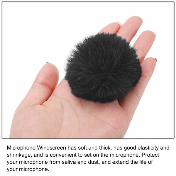 Furry Microphone Windscreen 7mmx 60mm Mic Cover Windshield Black 4 Pack ...