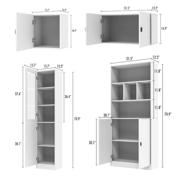 Timechee Combined Bookcase Kitchen Cabinet Display Cabinet Pantry - Bed ...