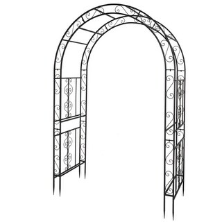 134*59*213cm Double Layer Iron Art Arc Top Iron Arch - Black - Bed Bath ...
