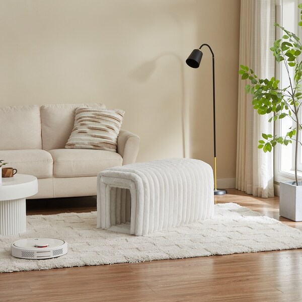 Beige Corduroy Storage Ottoman Bench Cat s Nest to Hide Bed Bath Beyond 42469063