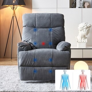 Oversized Power Recliner Chairs with Side Pockets Lift Massage Heated ...