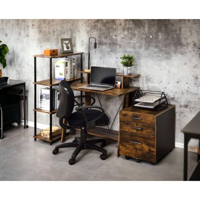 ACME Nypho Writing Desk in Weathered Oak and Black - Overstock - 31978038
