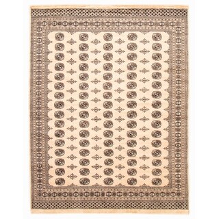 ECARPETGALLERY Hand-knotted Finest Peshawar Bokhara Beige Wool Rug - 8 ...