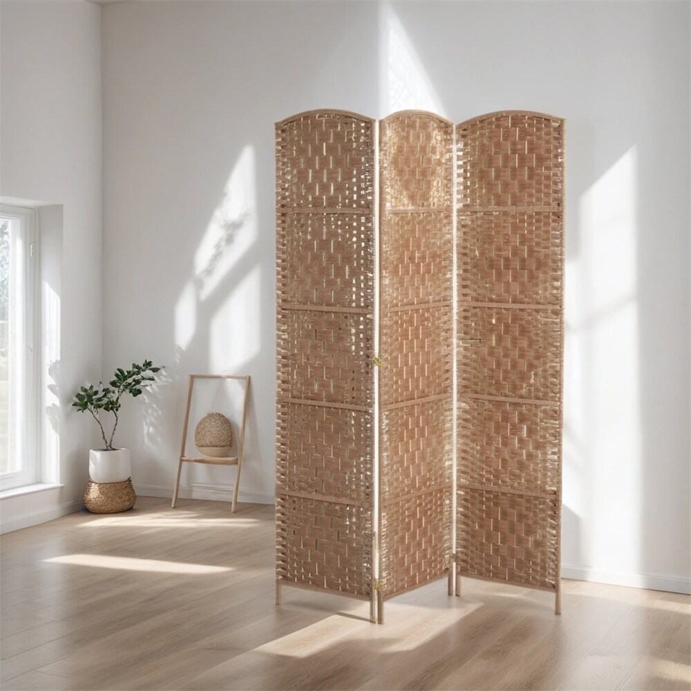 White Mango Wood Cutout 3 Panel Geometric Room Divider Screen - On Sale ...