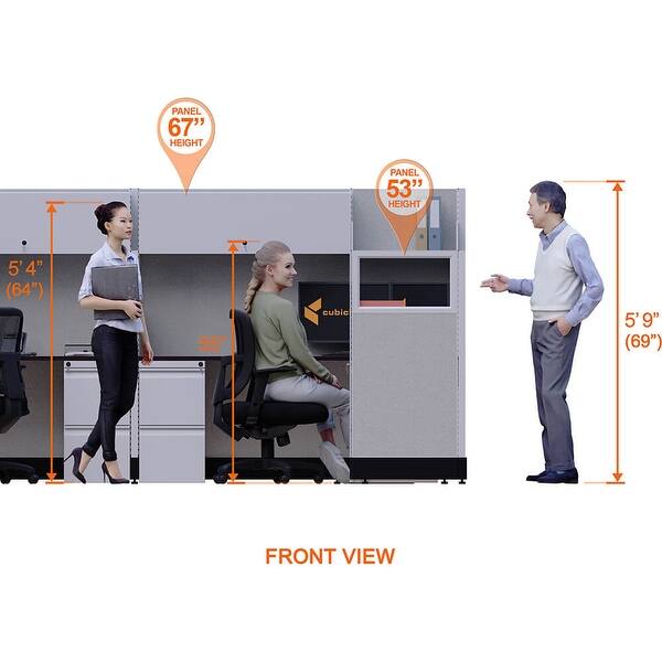 Modular Office Workstations 53-67H 2pack Bullpen Unpowered Cubicles ...