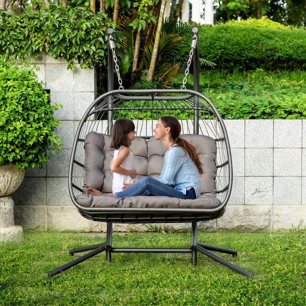 Nestfair Luxury 2 Person X-Large Double Swing Chair - Overstock - 32105716