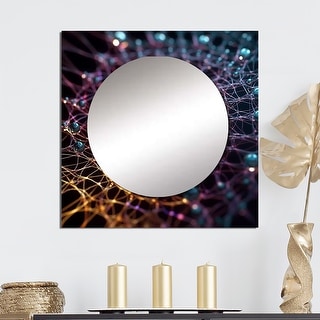 Designart "Liquid Crystal Fusion Matrix" Fractals Wall Mirror ...