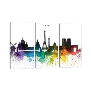 iCanvas "Paris Skyline, Rainbow Style" by WallDecorAddict 3-Piece ...