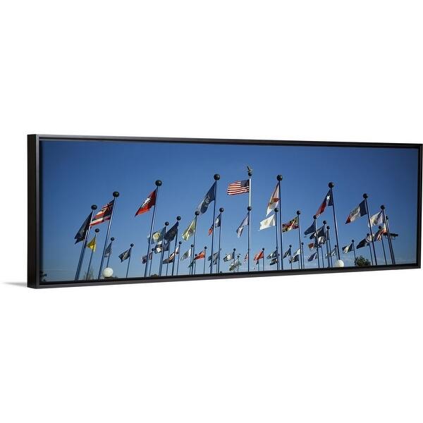 "American Flag Surrounded by State Flags " Black Float Frame Canvas Art ...