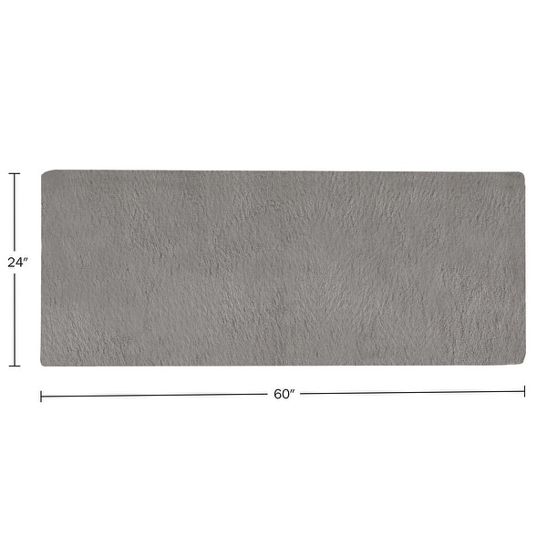 Faux Fake Fur Bath Mat - 24x60-Inch Machine Washable Nonslip Large Rug ...