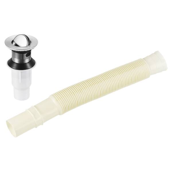 1 Set Flip Cover Drain Stopper Strainer w 70cm Pipe for Wash Basins ...