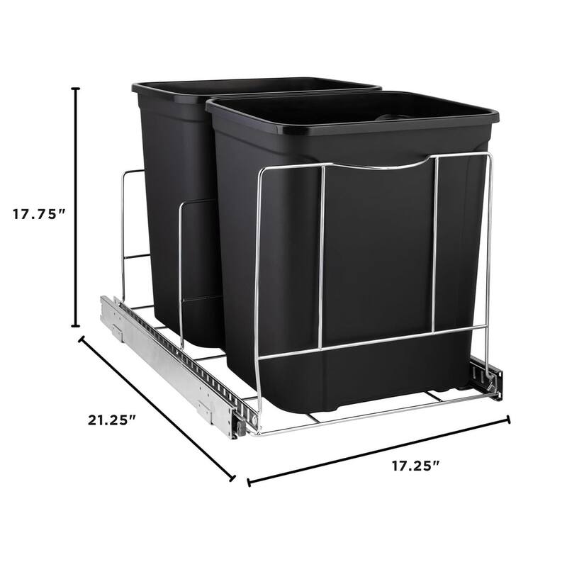 HOLDN' STORAGE Pull Out Trash Can Under Cabinet With Trash Can Included ...