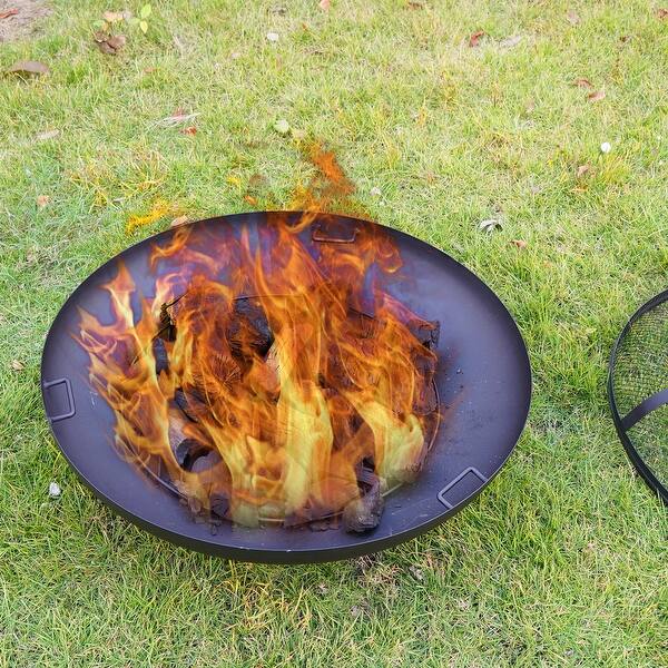 Charcoal/ Wood Burning Steel Fire Pit Outdoor Iron Brazier in Black - Bed Bath & Beyond - 34935546