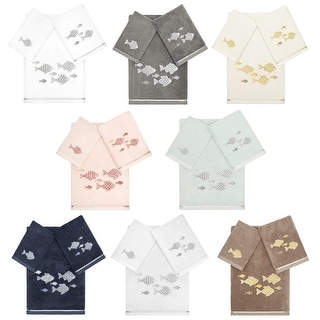 Authentic Hotel and Spa Turkish Cotton Figi 3PC Embellished Towel Set ...