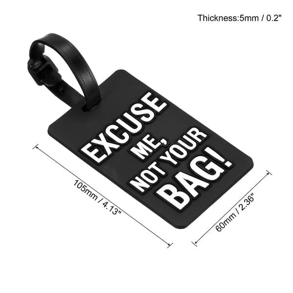 PVC Tag Identifier Label, Excuse Me, Not Your Bag Pattern Black - Bed ...