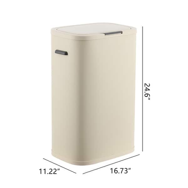 happimess Tammi Kitchen 14.5-Gallon Slim Metal Push Button Trash Can ...