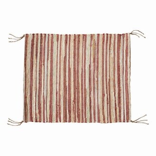 Chindi Rug With Jute Fringe Cinnamon Cream Colored And Brown 24" X 36 ...