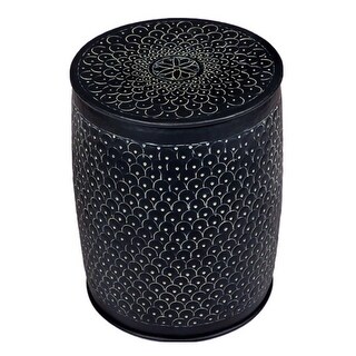 18 Inch High Lightweight Aluminum Rustic Round Stool or Side - Bed Bath ...