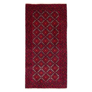 ECARPETGALLERY Hand-knotted Royal Baluch Navy Wool Rug - 3'0 x 6'3 ...