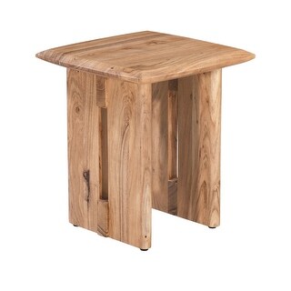 Solid Acacia Wood End Table with Curved Edges - Bed Bath & Beyond ...