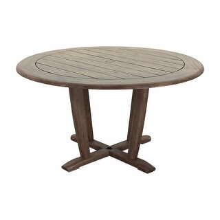 Courtyard Casual Avalon FSC Teak 54" Round Dining Table - Bed Bath ...
