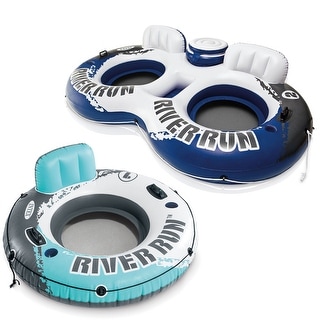 Intex River Run Inflatable Floating Tube & River Run II 2 Person Float ...