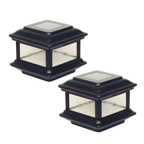Classy Caps 4x4 Black Aluminum Colonial Solar Post Cap (Set of 2) - Bed ...